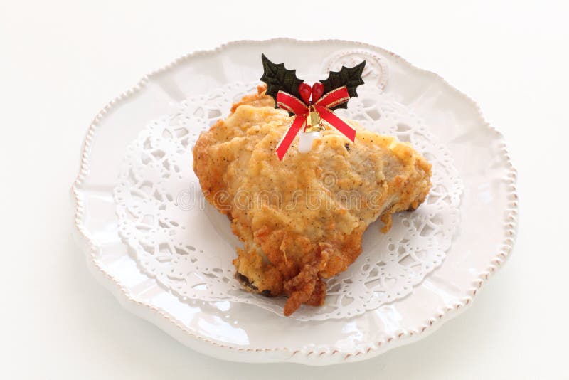Fried Chicken and Christmas Ornament Stock Photo - Image of white ...