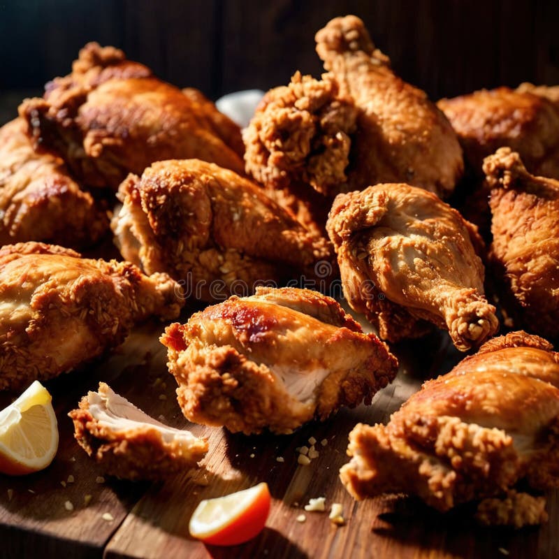 Fried Chicken, Deep Batter Fried Chicken Meat, Poultry Snack Meal Stock ...