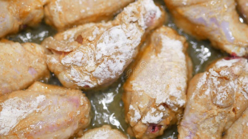 Fried Chicken in Deep Fry Outdoor Stock Footage - Video of spoon, oily ...