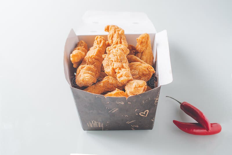 Fried Chicken Delivery Box Menu View Stock Photo - Image of french ...