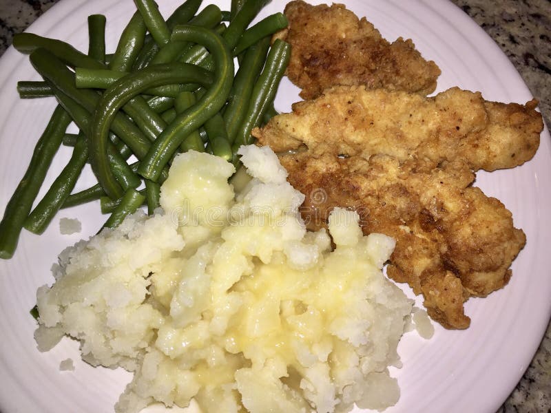 Fried Chicken Dinner stock photo. Image of baked, dish - 99025726