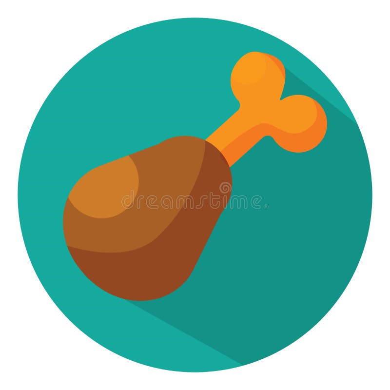 Fried chicken drum, icon stock vector. Illustration of meat - 261070413