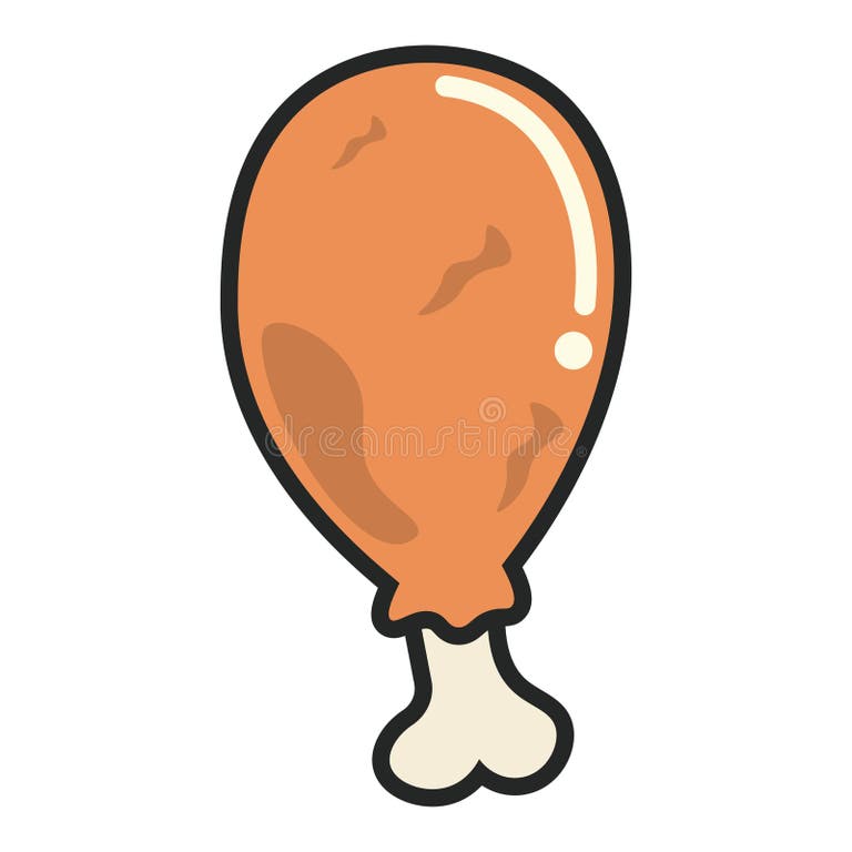Fried Chicken Drumstick. Vector Stock Vector - Illustration of brown ...