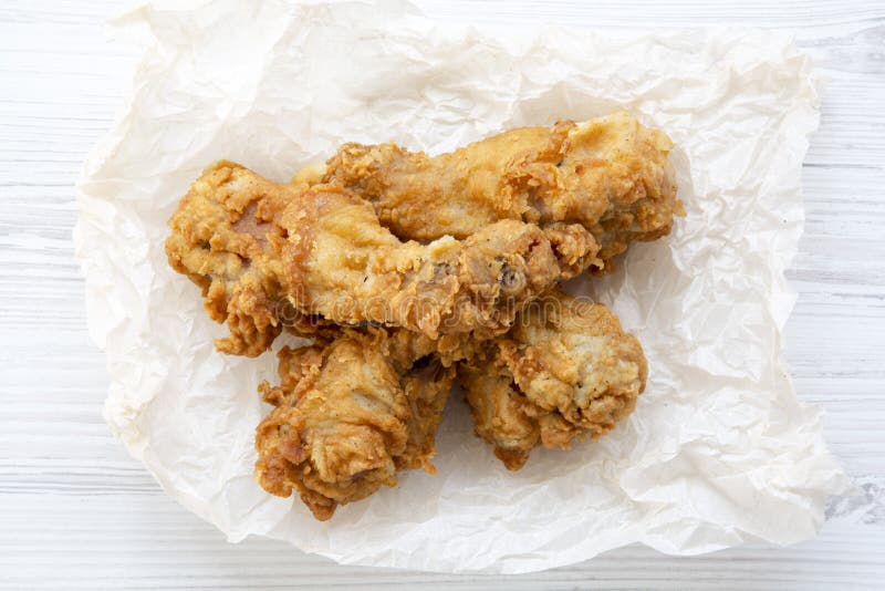 Fried Chicken Drumsticks, Top View. Stock Image - Image of flatlay ...
