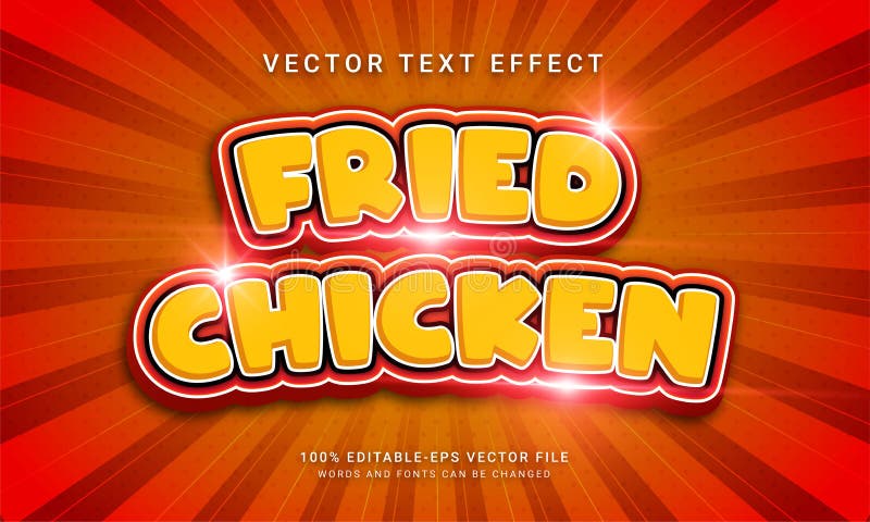 Fried Chicken Editable Text Effect Themed Food Menu Stock Vector ...