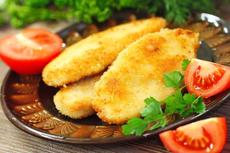 Fried chicken fillet stock image. Image of food, fish - 91510693