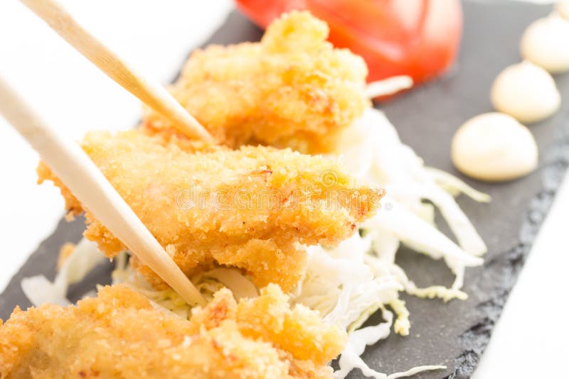 Fried chicken fillet stock image. Image of dining, plate - 35775805