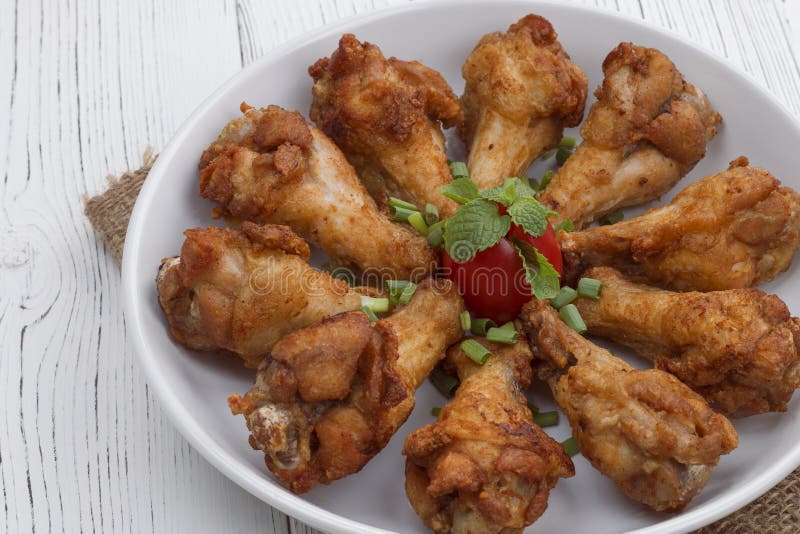 Fried Chicken with Fish Sauce Stock Image - Image of diet, fish: 85337969