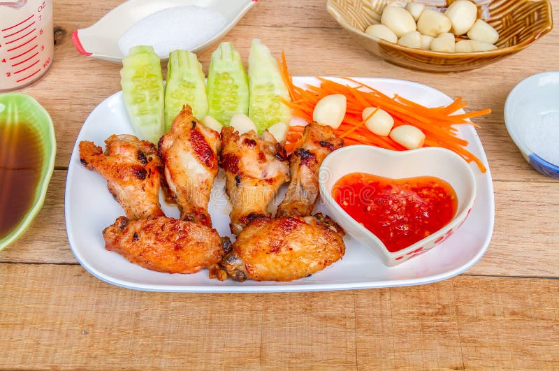 Fried Chicken with Fish Sauce Stock Image - Image of food, appetizer ...