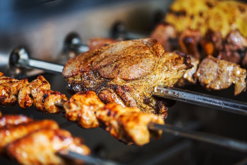 Fried chicken on the grill stock image. Image of barbecue - 71218351