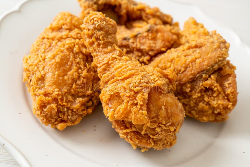 Fried Chicken with Ketchup on Plate Stock Photo - Image of cooked ... Fried Chicken with Ketchup on Plate Stock Photo - Image of cooked ...