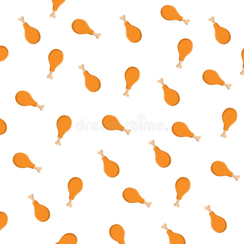 Fried Chicken Leg Seamless Pattern Stock Illustration - Illustration of ...