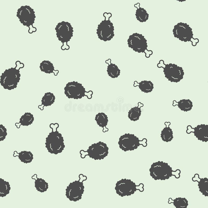 Fried Chicken Leg Solid Seamless Pattern, Culinary Cooking Theme ...