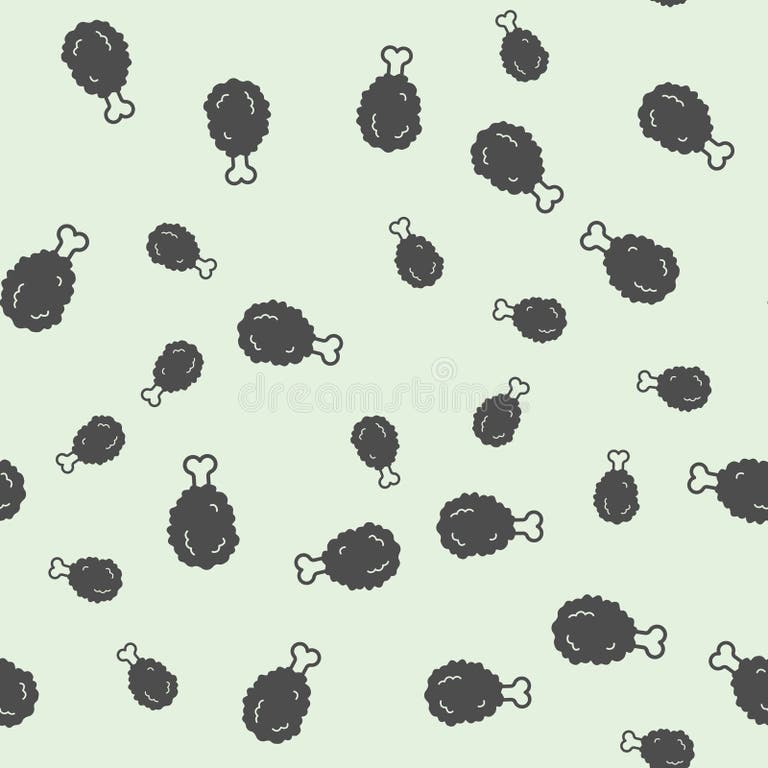 Fried Chicken Leg Solid Seamless Pattern, Culinary Cooking Theme ...