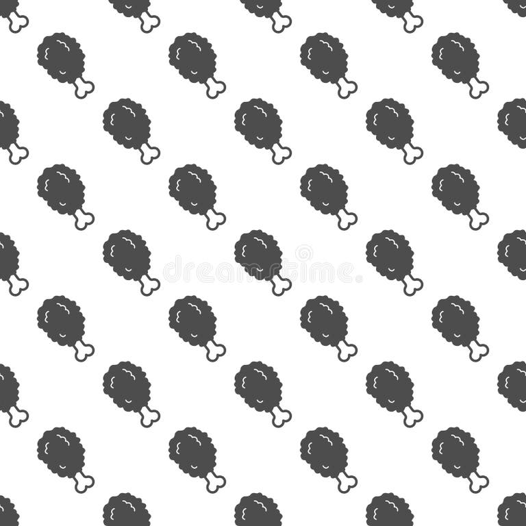Fried Chicken Leg Solid Seamless Pattern, Culinary Cooking Theme. Vector Graphics Stock Vector ...