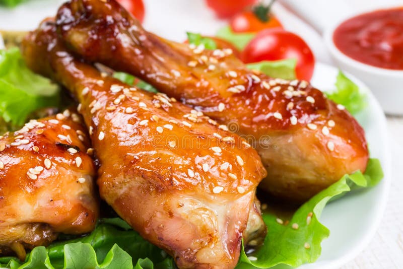 Fried chicken legs stock image. Image of green, chicken - 34702867