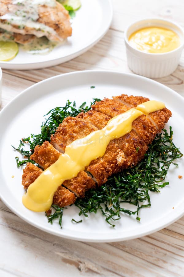 Fried Chicken with Lemon Lime Sauce Stock Photo - Image of sauce ...