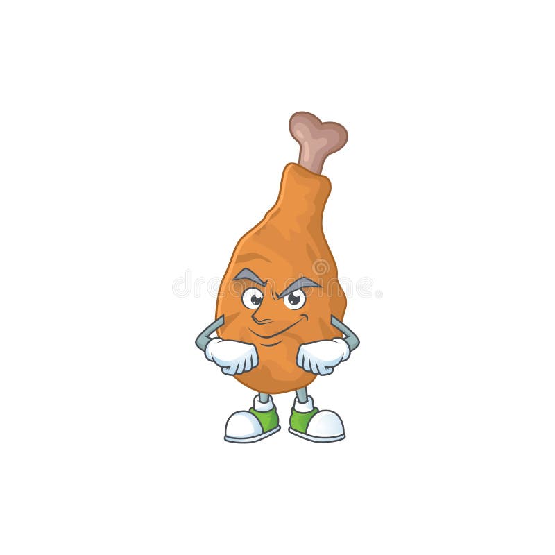 Smiley Fried Chicken Cartoon Character Holding a Gift Box Stock Vector ...