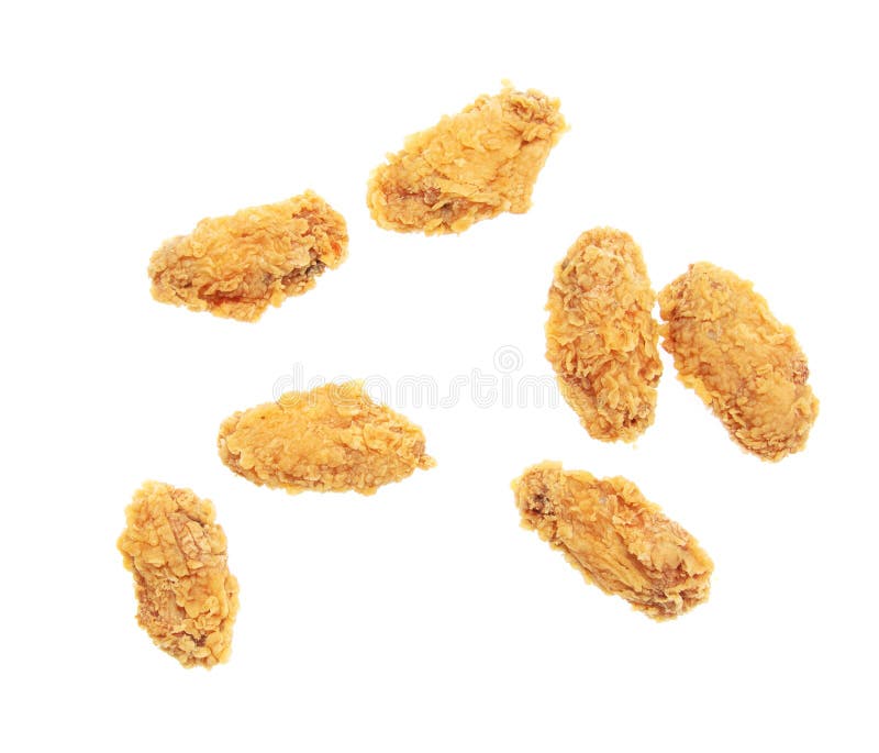 Fried Chicken Meat in Batter Isolated on a White Stock Photo - Image of ...