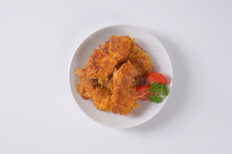 Fried chicken meat stock image. Image of coated, food - 76568355