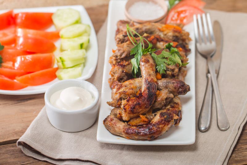 Fried Chicken Necks stock photo. Image of menu, dish - 61406690