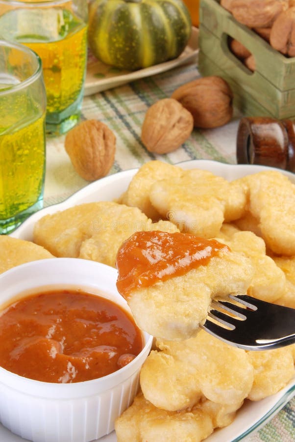 Fried chicken nuggets stock photo. Image of lunch, pile - 17474936