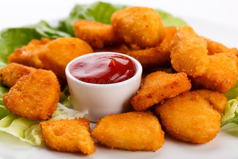 Fried chicken nuggets stock image. Image of cooked, lunch - 19229253
