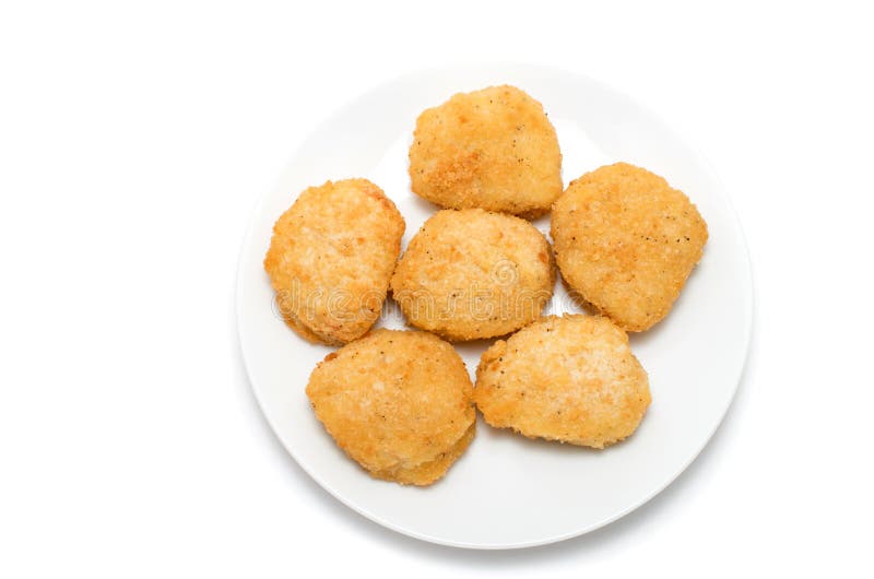 Fried Chicken Nuggets on a Ceramic Dish Stock Image - Image of deep ...