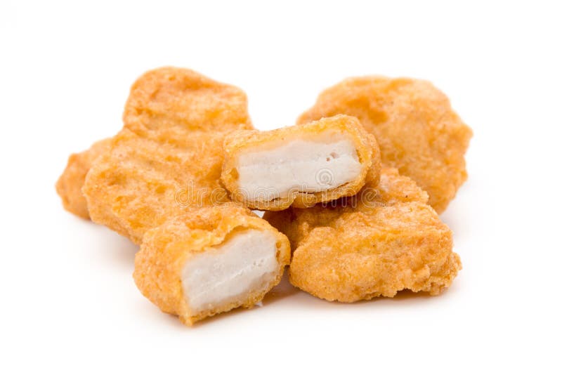 Chicken Nuggets on White Background Stock Photo - Image of horizontal ...