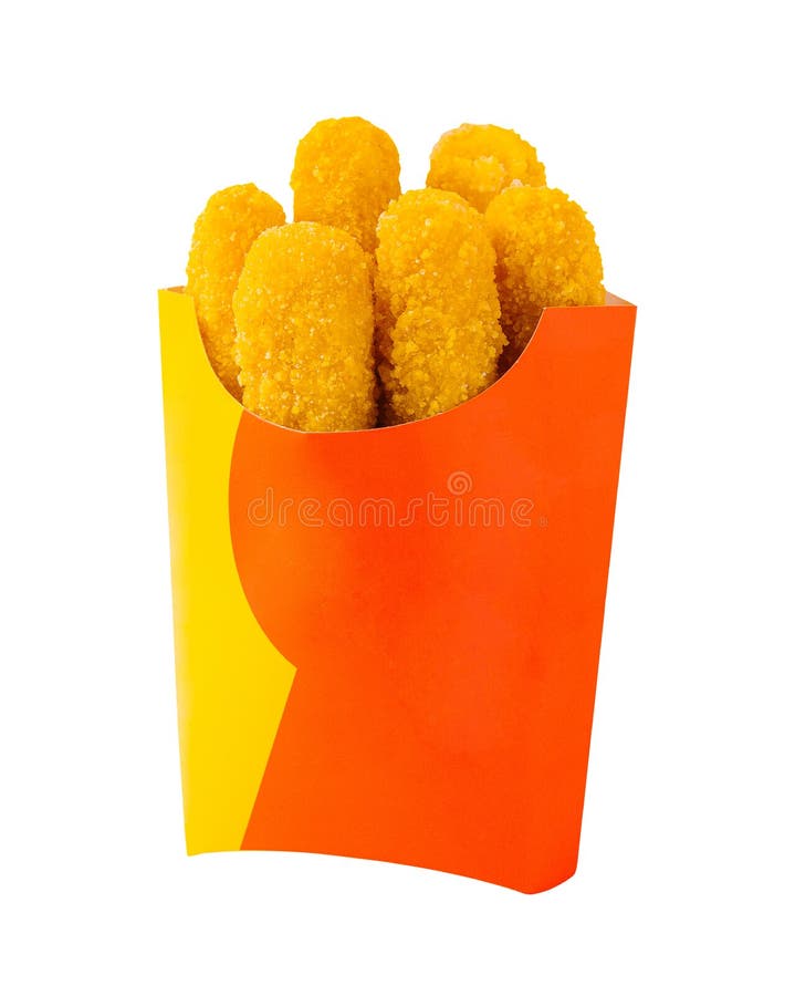 Fried Chicken Nuggets in Take Out Box Isolated Stock Image - Image of ...