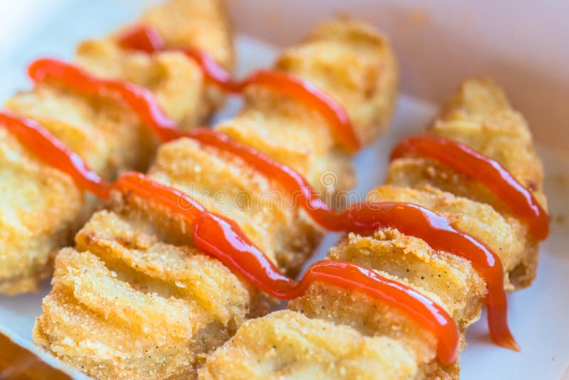 Fried Chicken Pieces with Sauce Stock Image - Image of fried, delicious ...