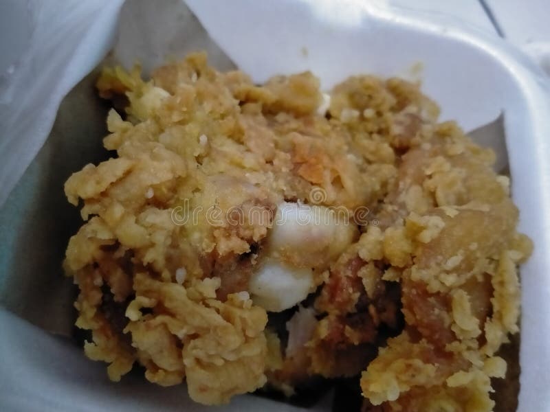 Fried Chicken in a Plastic Cutlery Stock Image - Image of fried, white ...