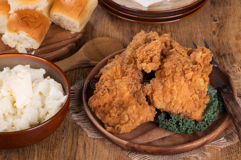 Fried Chicken Dinner stock image. Image of plate, meal - 102584037