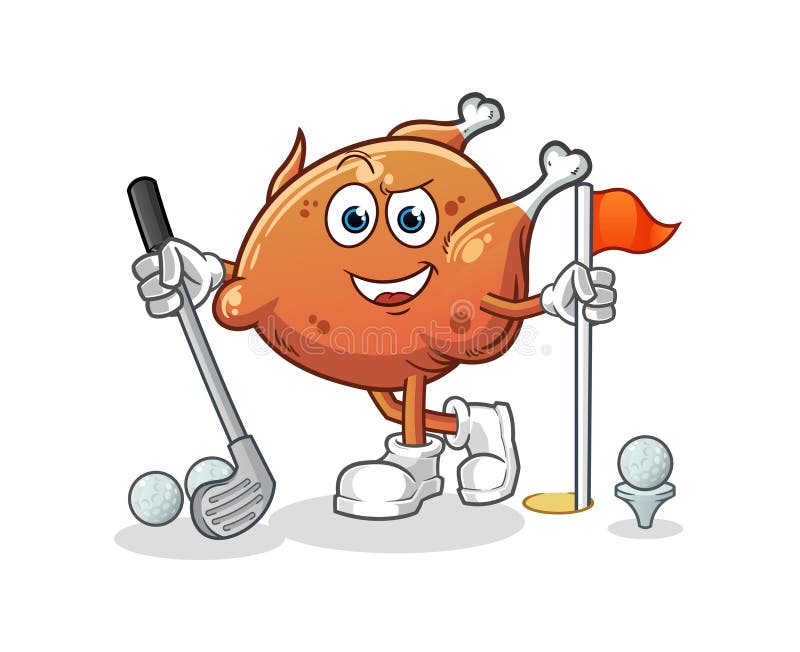 Chicken Golf Cartoon Mascot Stock Illustration - Illustration of hobby ...