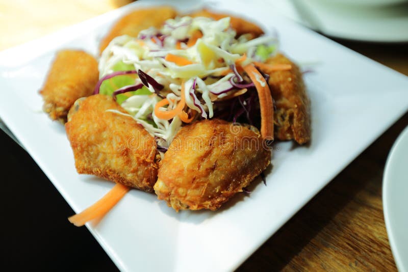 Fried Chicken at Restaurant Stock Image - Image of delicious, dish ...