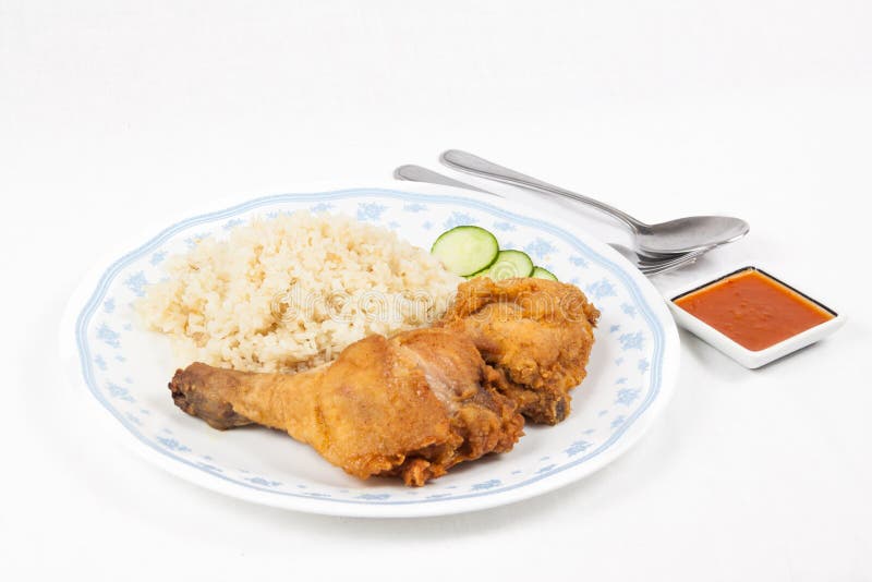 Fried chicken rice set stock photo. Image of rice, delicious - 46126344