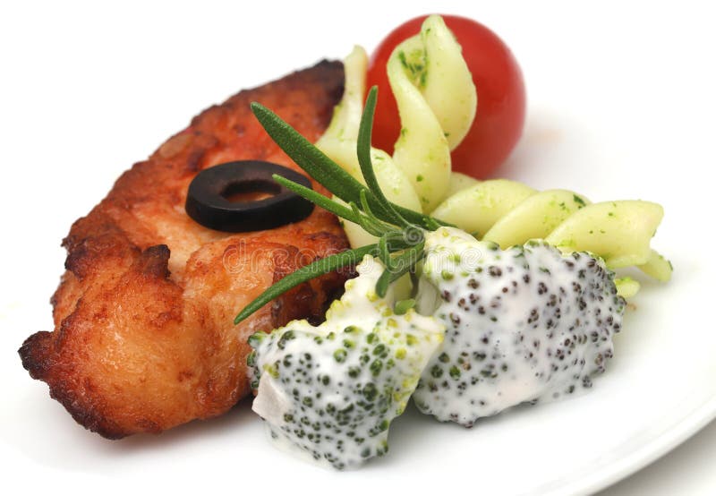 Fried Chicken with Rosemary Stock Image - Image of barbeque, black ...