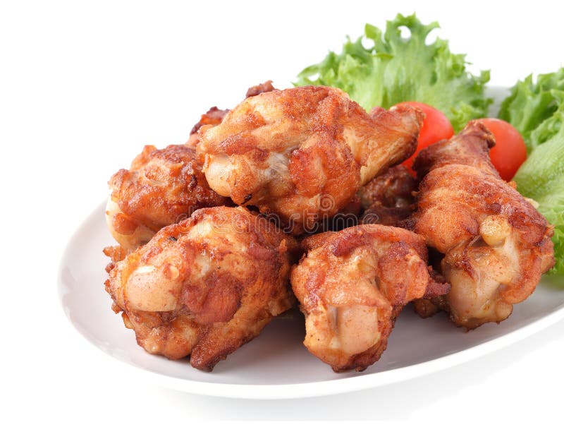 Fried chicken salad stock image. Image of water, mouthwatering - 33116641