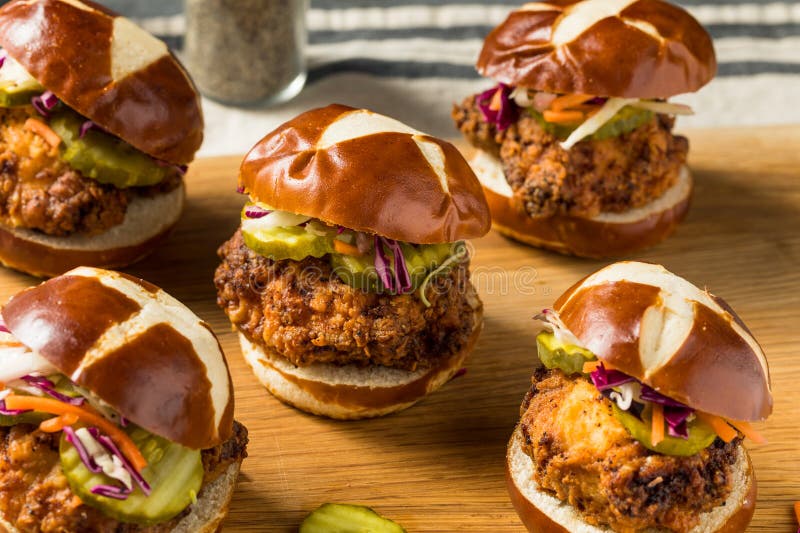 Fried Chicken Sandwich Sliders Stock Photo - Image of bread, grilled ...