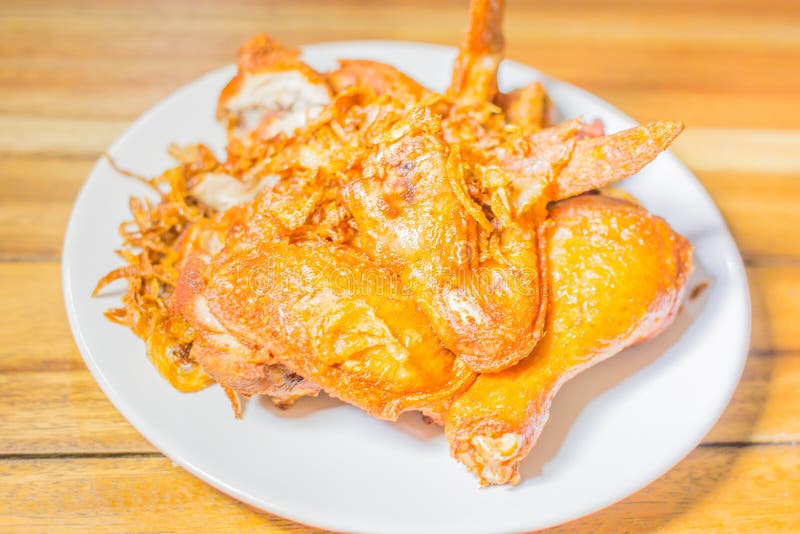 Fried Chicken in Watermelon Carving Swan Stock Image - Image of yummy ...