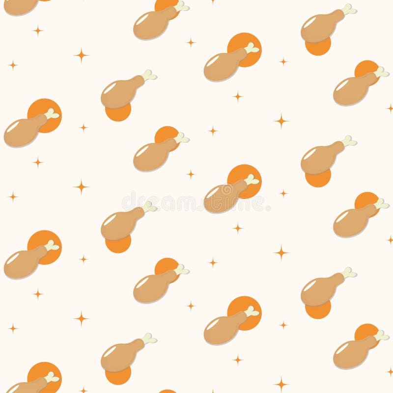 Fried Chicken Seamless Pattern Background Stock Illustration ...