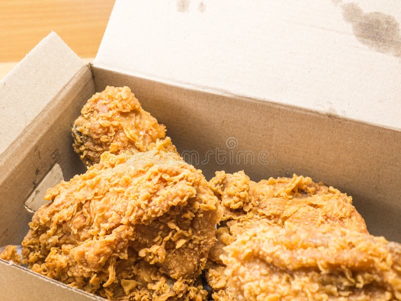 Fried chicken set in a box stock photo. Image of wing - 72978928