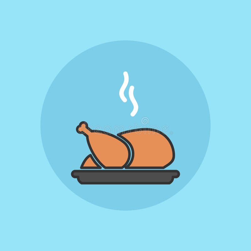 Fried Chicken Simple Flat Vector Illustration Icon Stock Vector ...