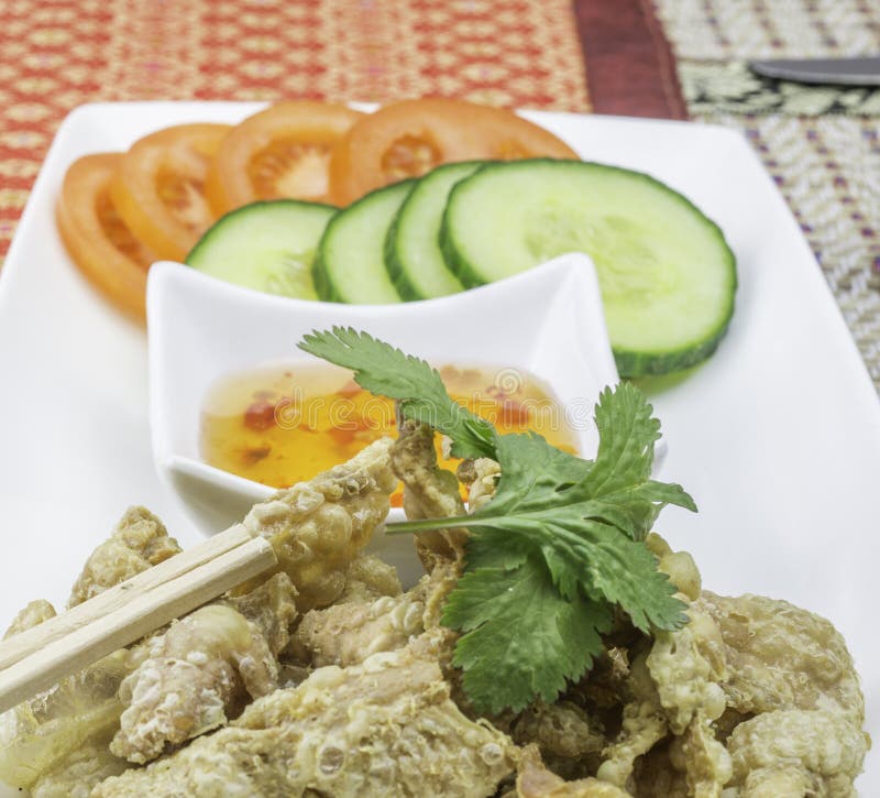 Fried chicken skin stock photo. Image of fast, crispy - 52073708