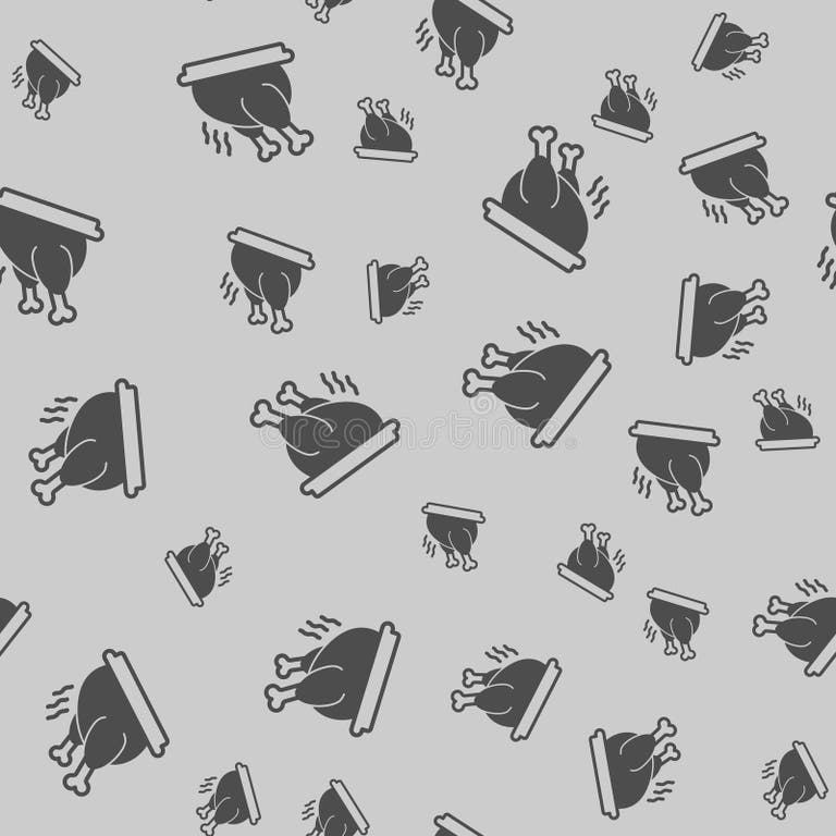 Fried Chicken Solid Seamless Pattern, Thanksgiving Day Theme. Vector ...
