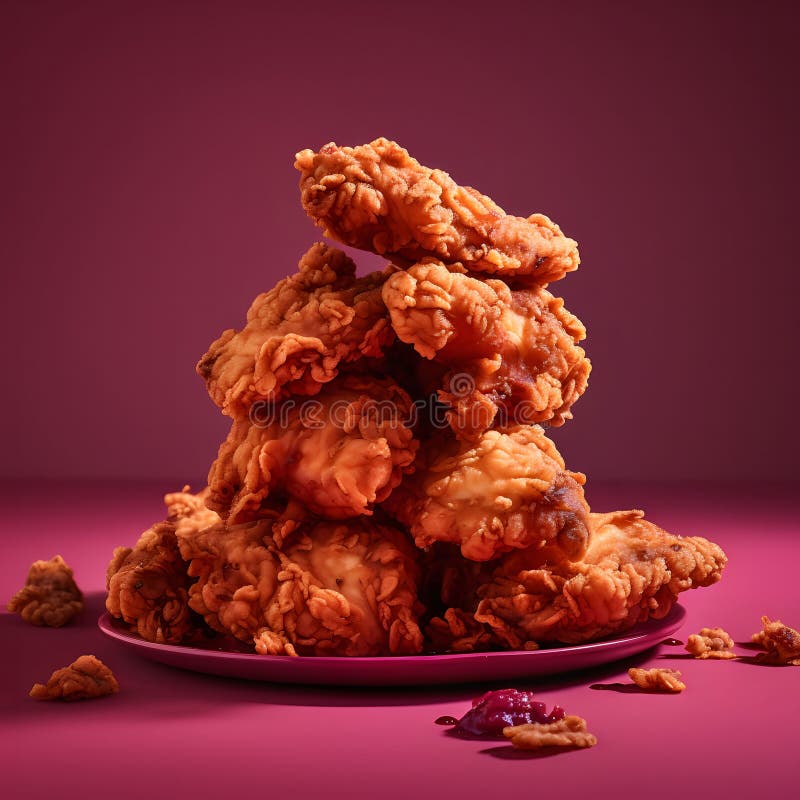 Fried Chicken Stack stock illustration. Illustration of dining - 341306341