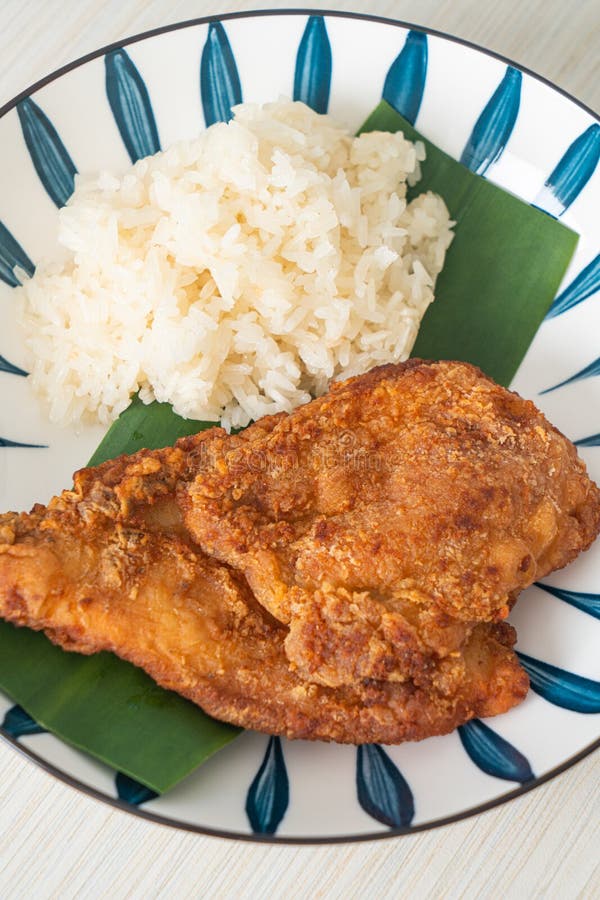 Fried Chicken with Sticky Rice Stock Image - Image of dish, meal: 239863157
