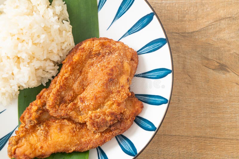 Fried Chicken with Sticky Rice Stock Image - Image of fresh, healthy ...