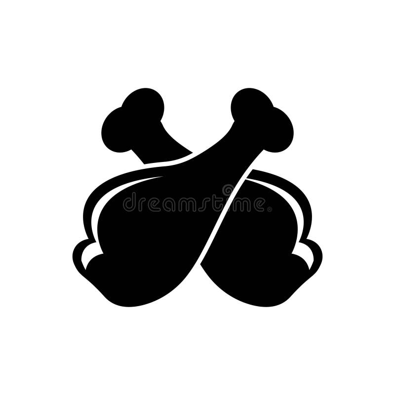 Fried Chicken Symbol Simple Icon, Illustration Design Template Stock ...