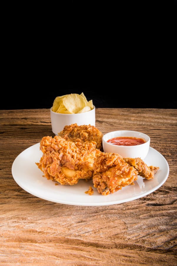 Fried chicken on the table stock image. Image of barbecue - 53271563